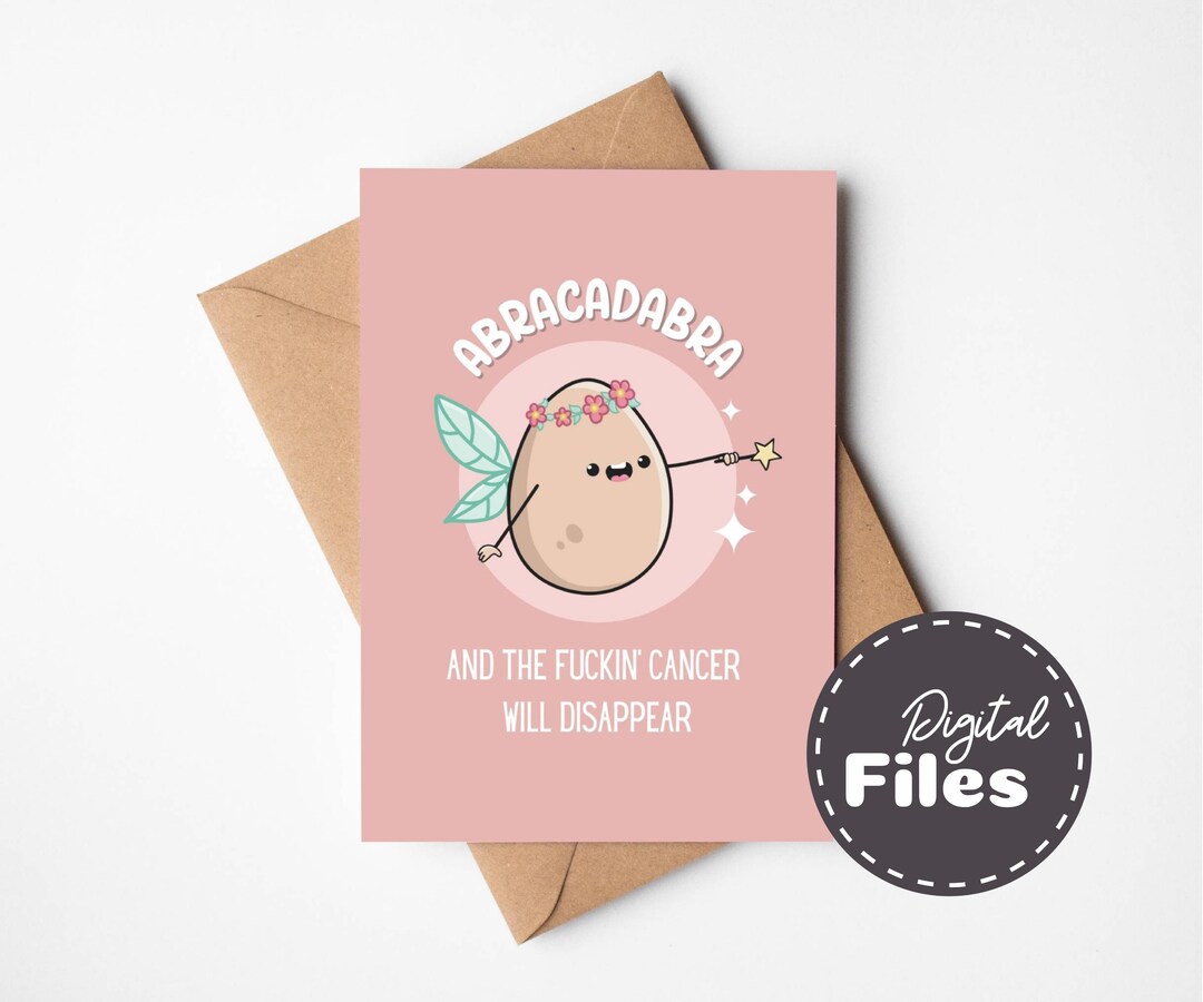 Funny Printable Cancer Support Card, Get Well Soon Instant Download ...