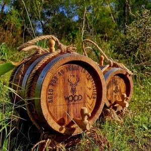 Handcrafted Wooden Whiskey Barrel Mini Decorative Keg , Rustic Home ...