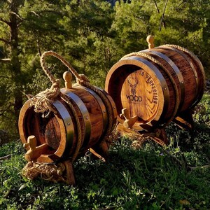 Handcrafted Wooden Whiskey Barrel Mini Decorative Keg , Rustic Home ...