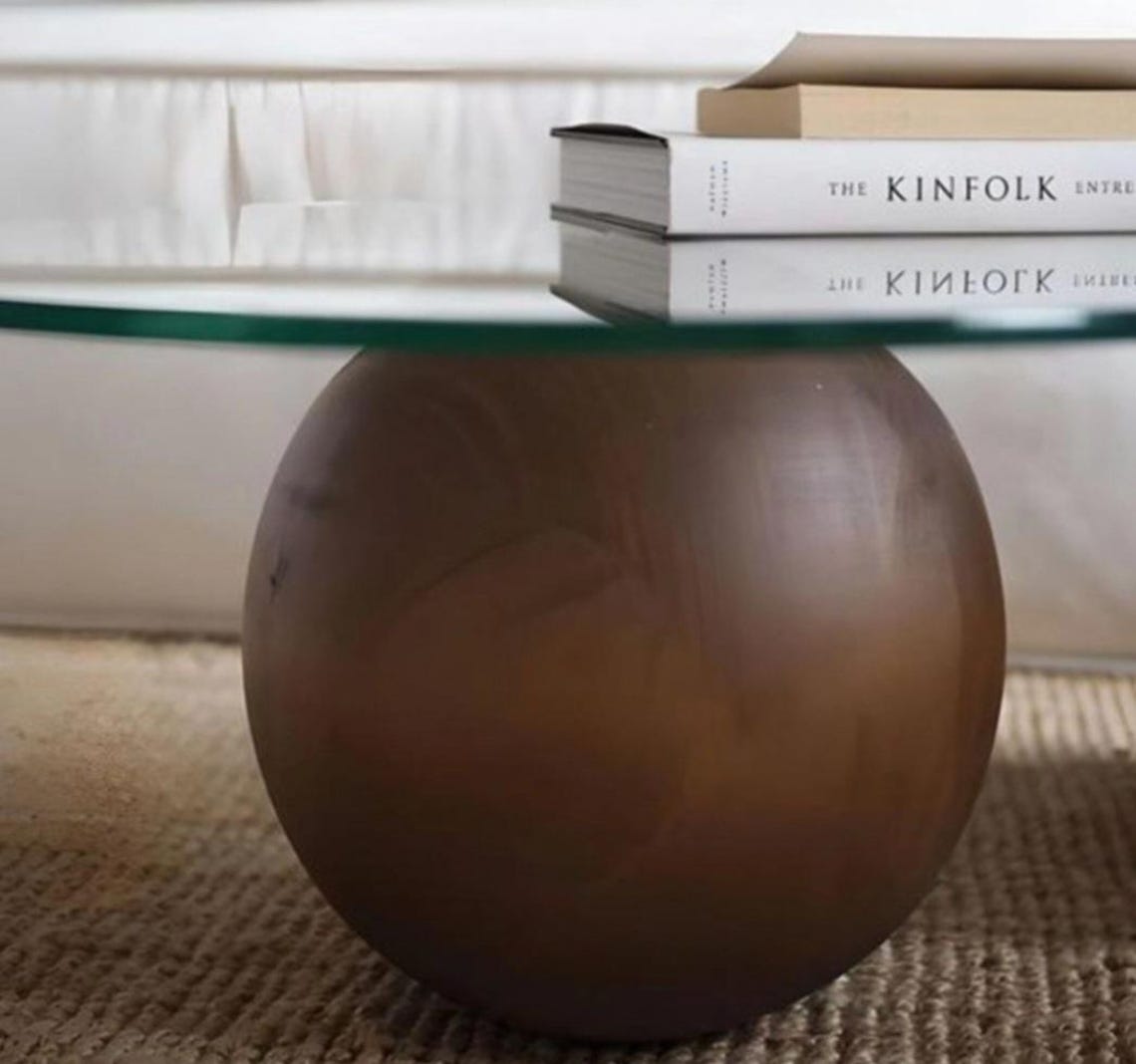 Wooden Coffee Table, Glass Table Made of Walnut Wood Collected ...
