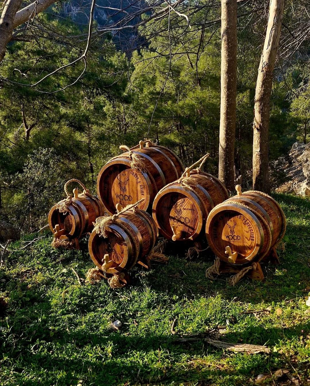 Handcrafted Wooden Whiskey Barrel Mini Decorative Keg , Rustic Home ...
