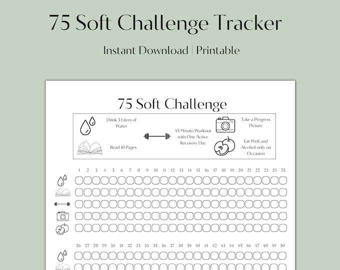 75 Soft Challenge Tracker Printable (digital Download) - Etsy