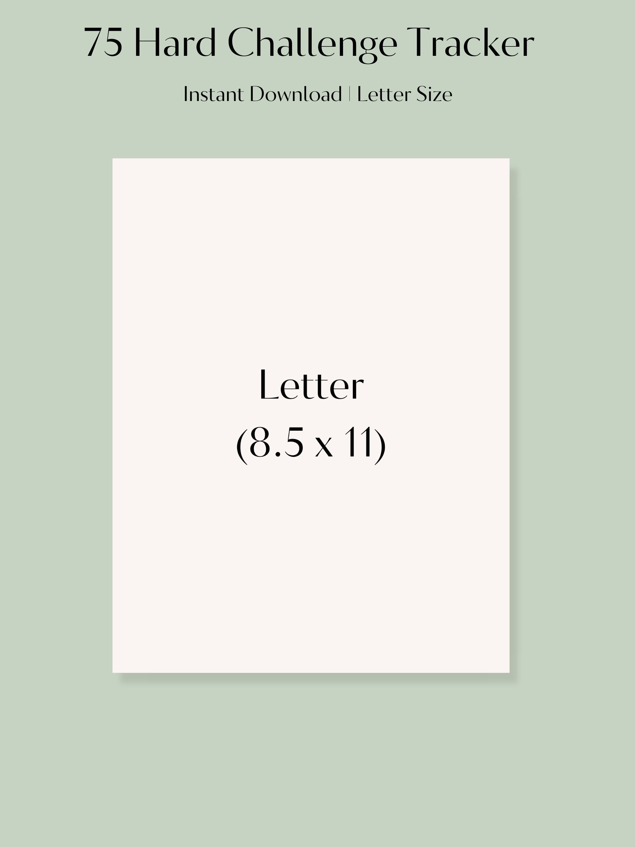 75 Hard Challenge Tracker 75 Hard Challenge Printable Tracker 75 Hard ...