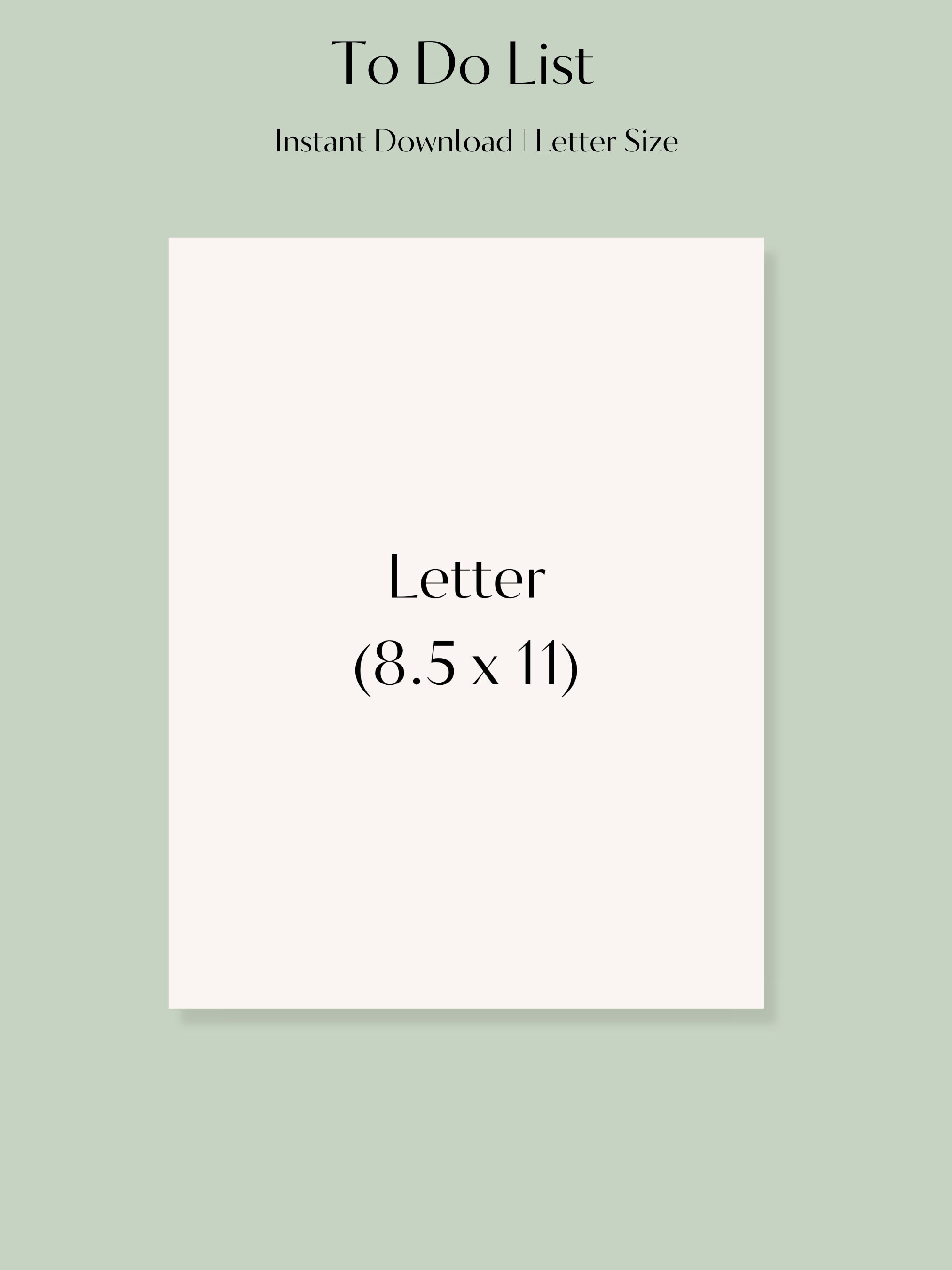 To Do List Printable Planner Organizer to Do List Letter Minimalist to ...