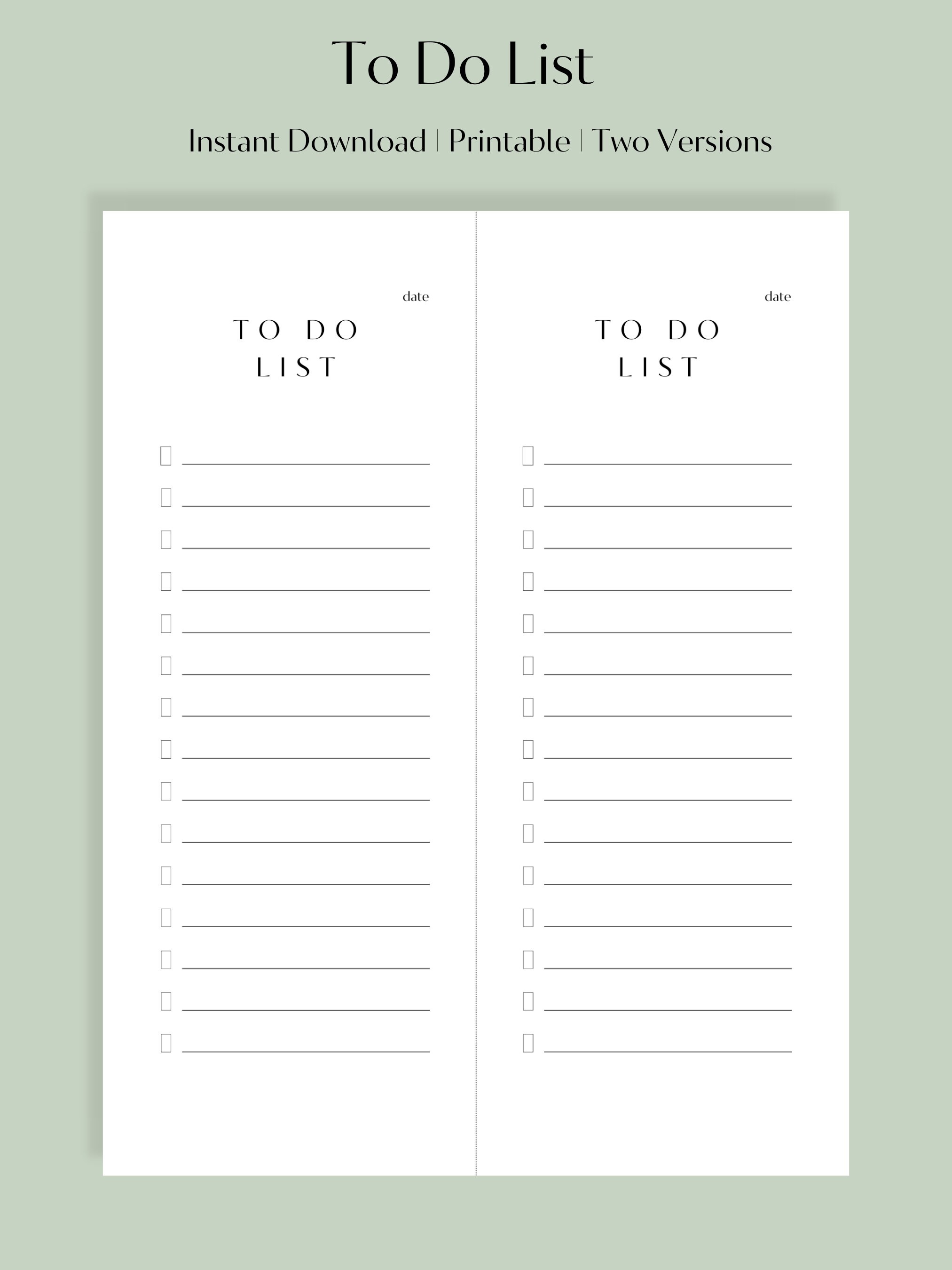 Simple to Do List Printable Planner Organizer to Do List Letter ...