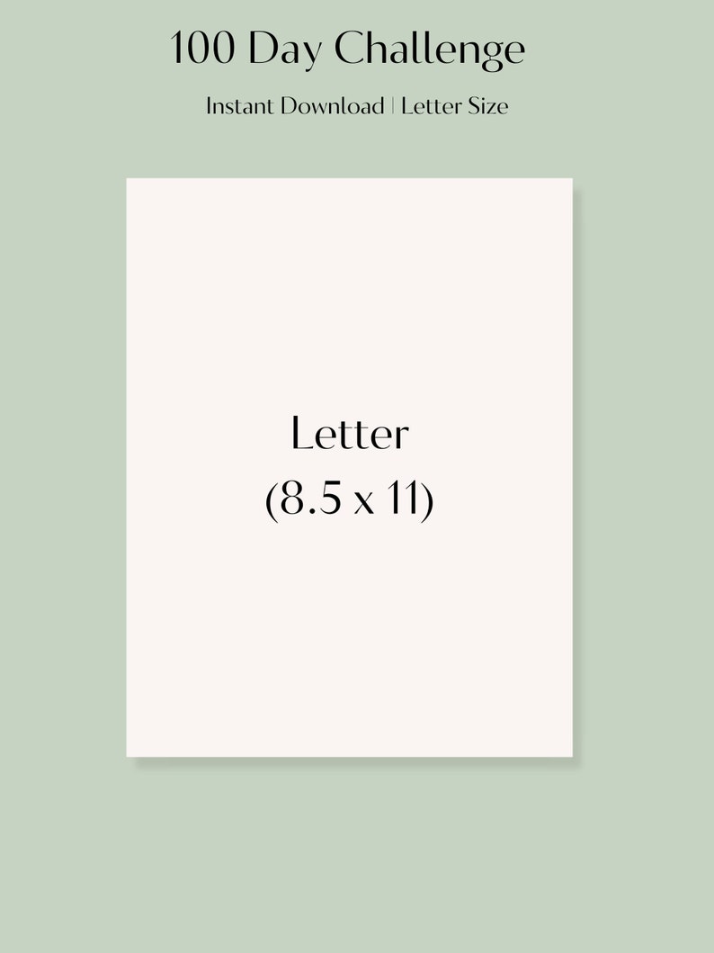 100 Day Challenge Tracker Printable: Goal Checklist (digital Download ...