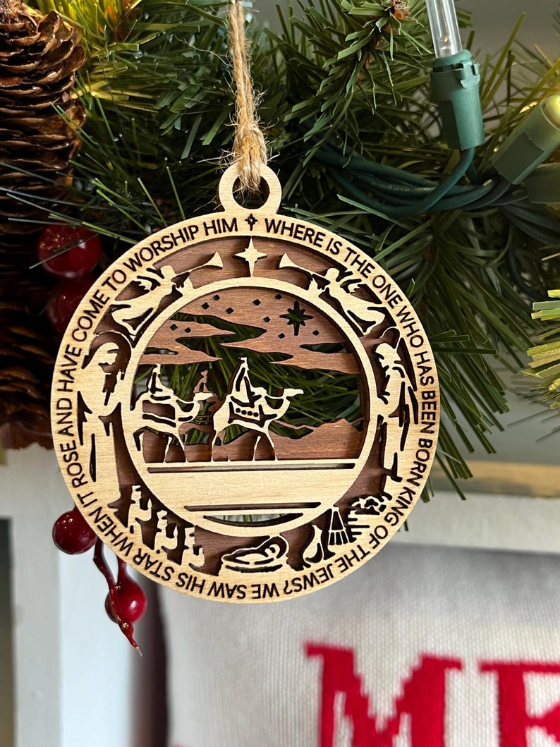 Jesus’ Birth Story Wooden Christmas Ornaments (set of 8) - Etsy