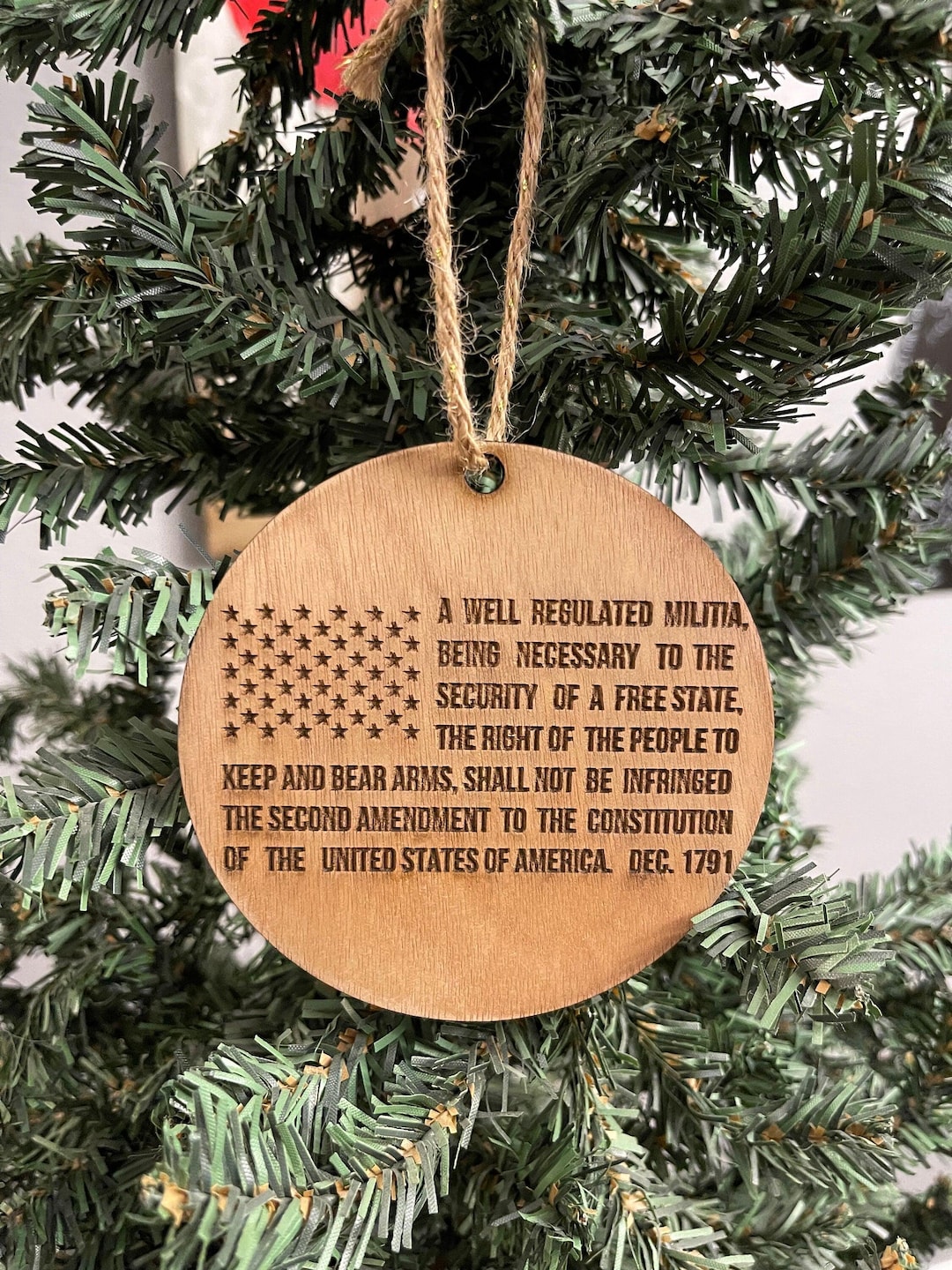 Wooden 2nd Amendment Christmas Ornament - Etsy