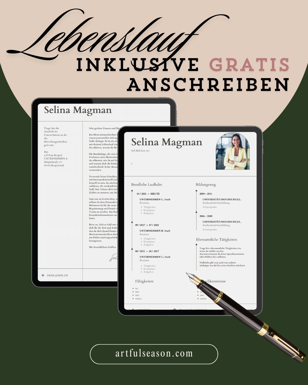 Application Template 8, Digital Application Template German ...