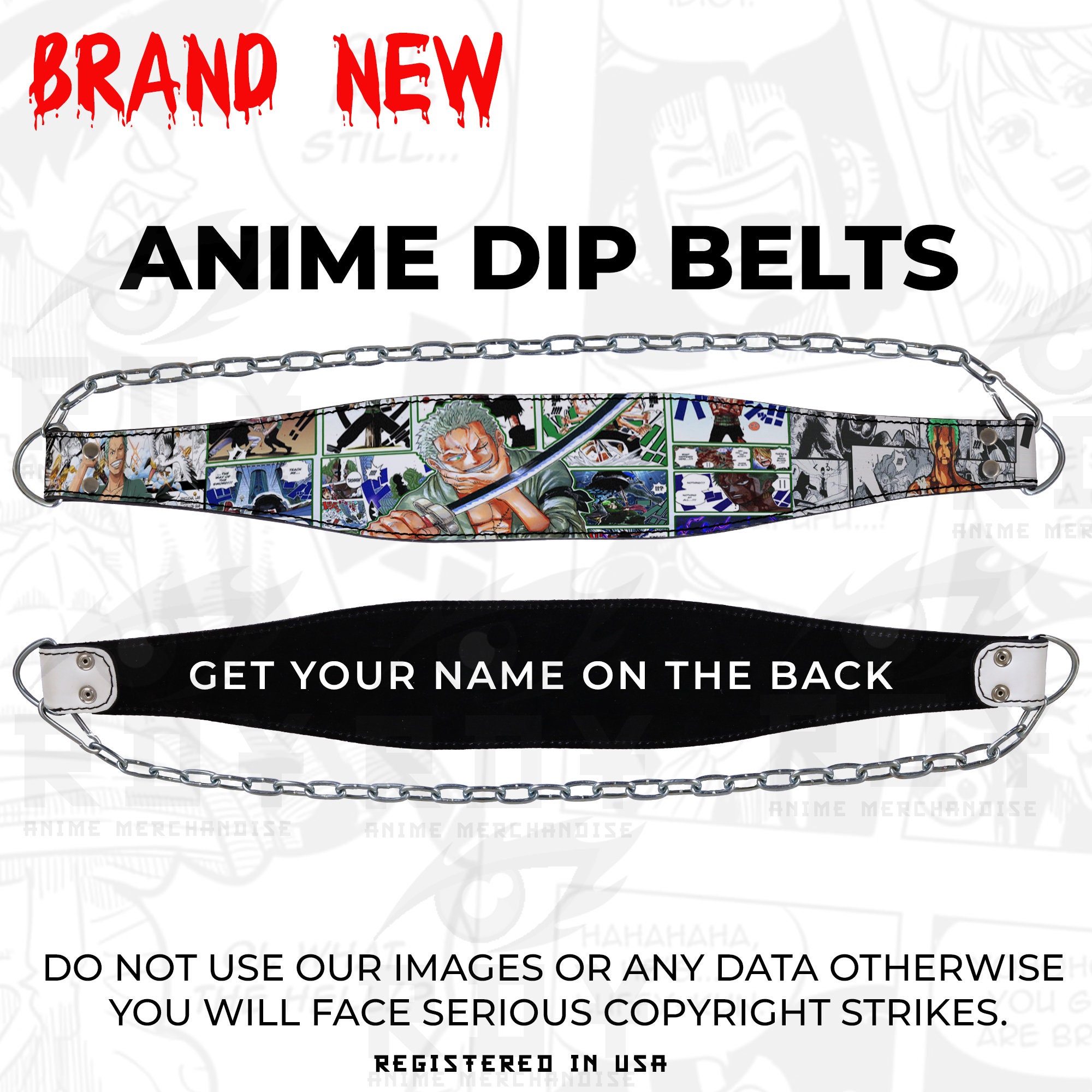 Zoro Custom Dipping Belt | One Piece Anime Powerlifting Dip Belt | One ...