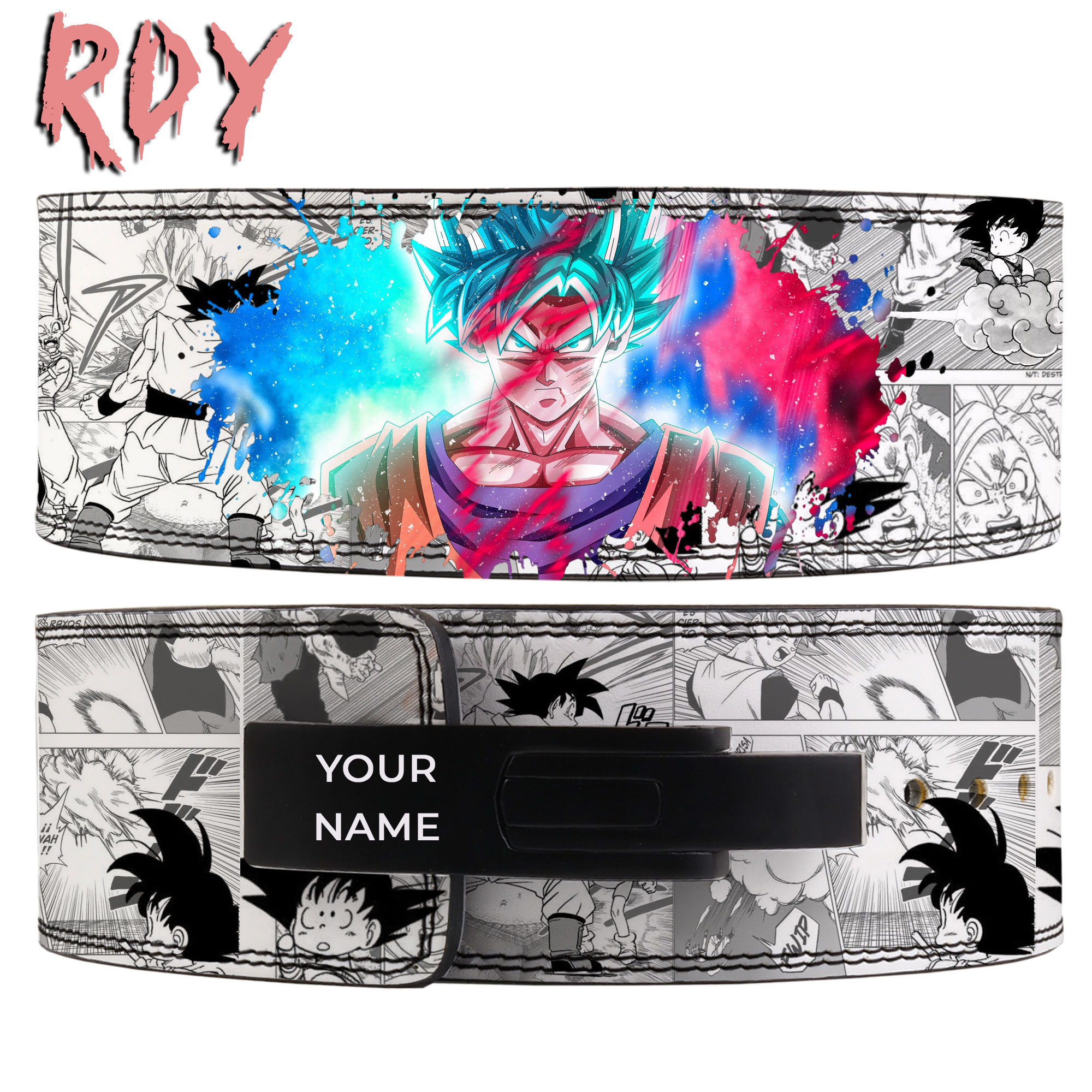 Goku Anime Powerlifting Lever Lifting Belt , Goku Saiyan Blue Lever ...