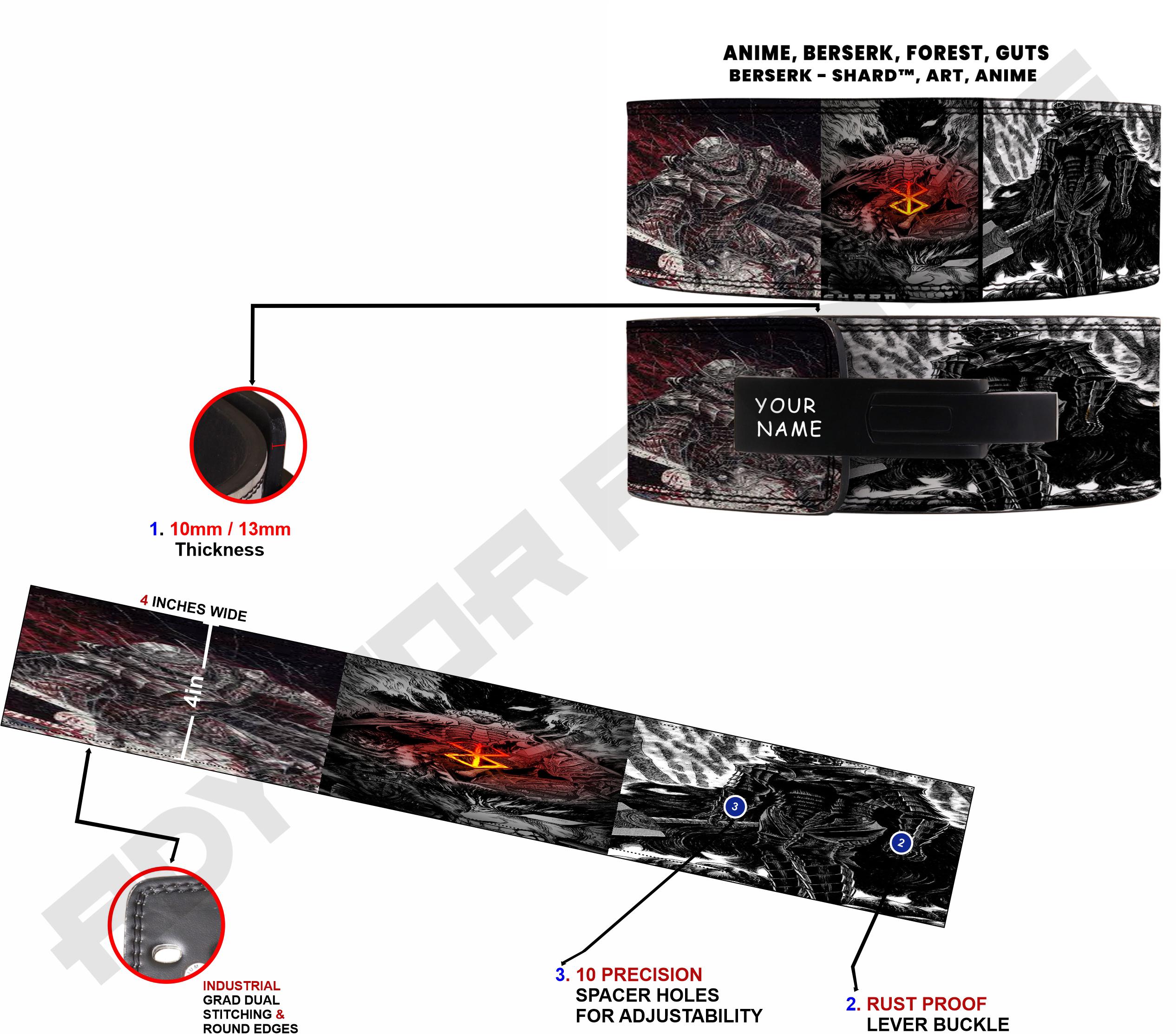 Berserk Anime Powerlifting Lever Lifting Belt , Berserk Lever Lifting ...