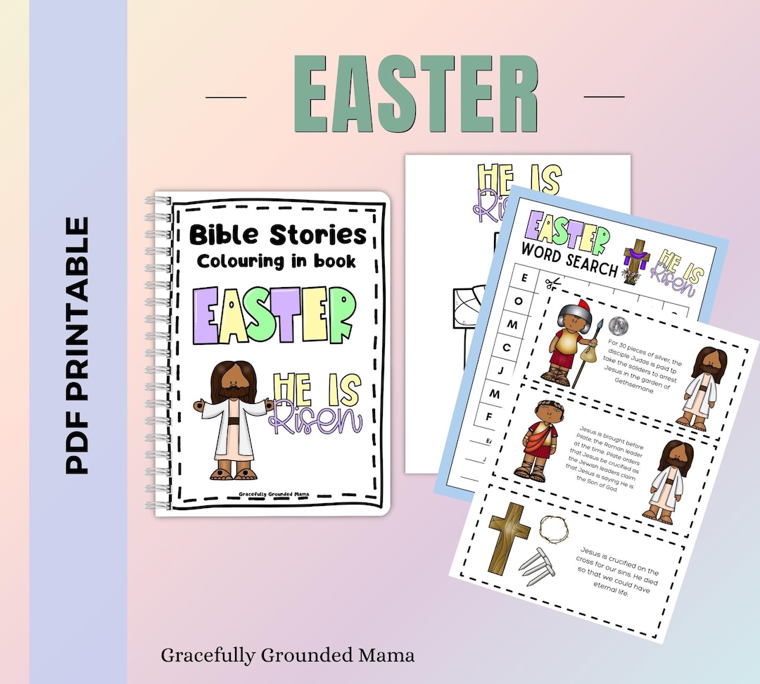 Holy Week, Easter Kids Bible Story Colouring and Activity Book - Etsy