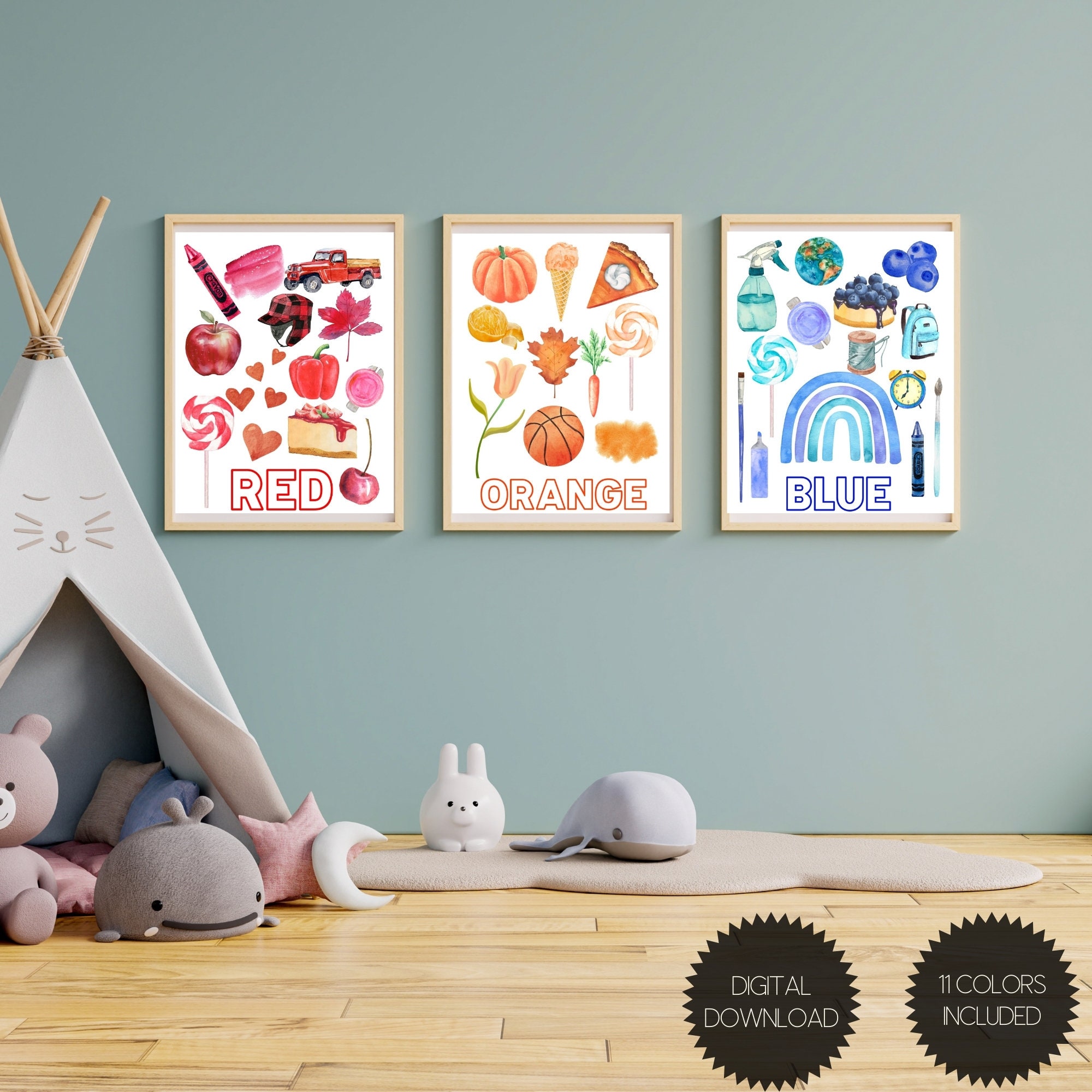 11 Color Posters, Educational Posters, Homeschool Prints, Printable ...