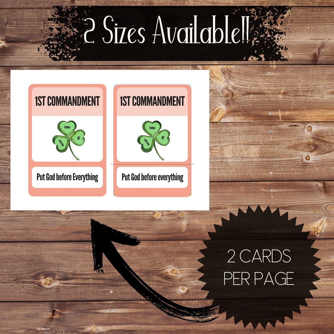 10 Commandments 3 Part Cards, Montessori 3 Part Cards, Bible Flashcards ...