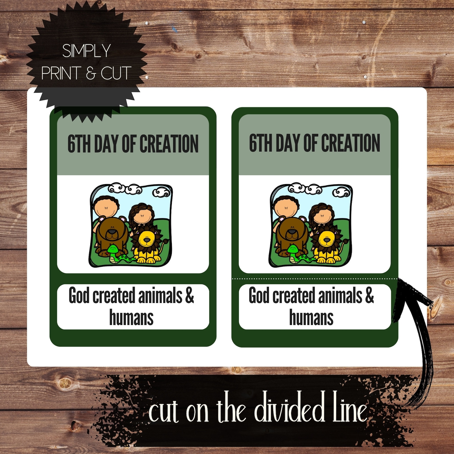The 7 Days of Creation 3 Part Cards, Montessori 3 Part Cards, Bible ...