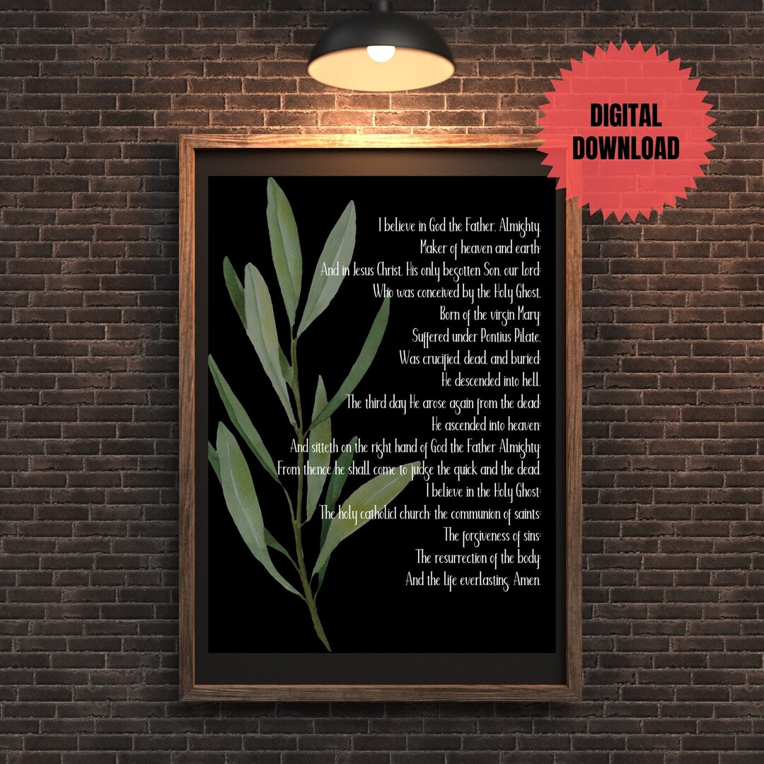 The Apostles Creed, Bible, Scripture, Reformed Theology, Christian Wall ...