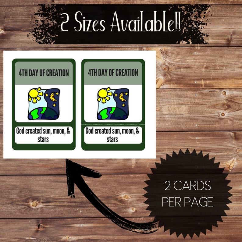 The 7 Days of Creation 3 Part Cards, Montessori 3 Part Cards, Bible ...