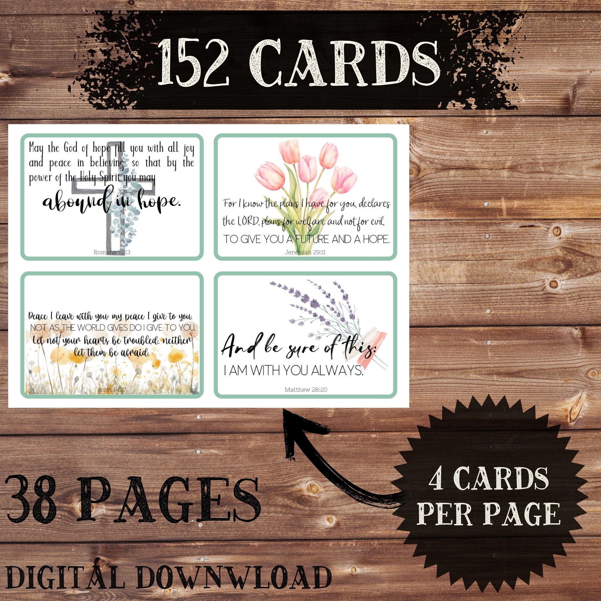 Scripture Cards, Bible Verse Cards, Christian Cards, Printable Cards ...
