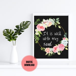 It is Well, Christian Wall Art, Bible Verse Digital Download, Scripture ...