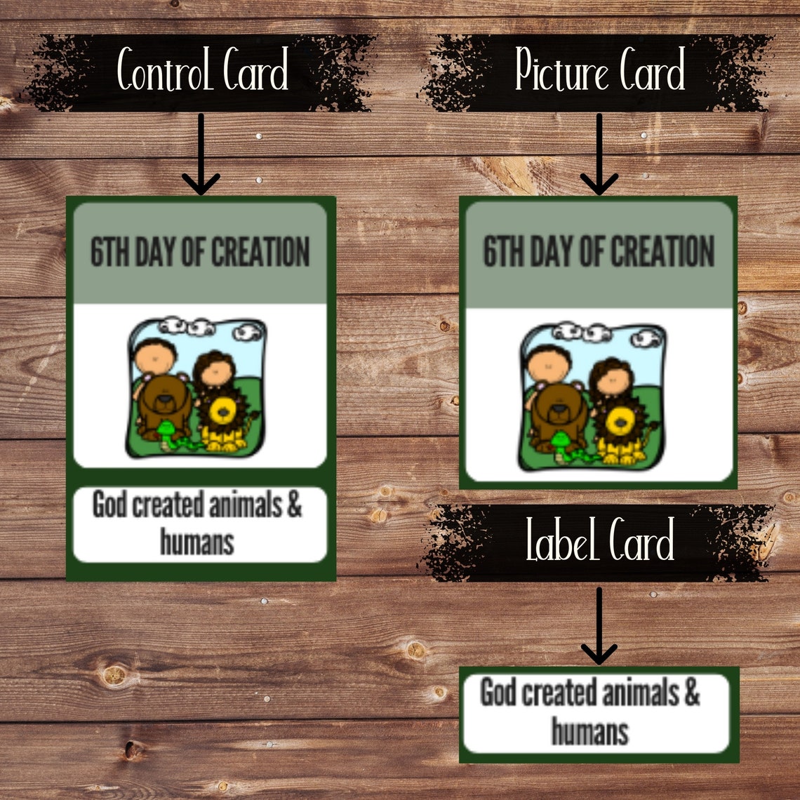 The 7 Days of Creation 3 Part Cards, Montessori 3 Part Cards, Bible ...