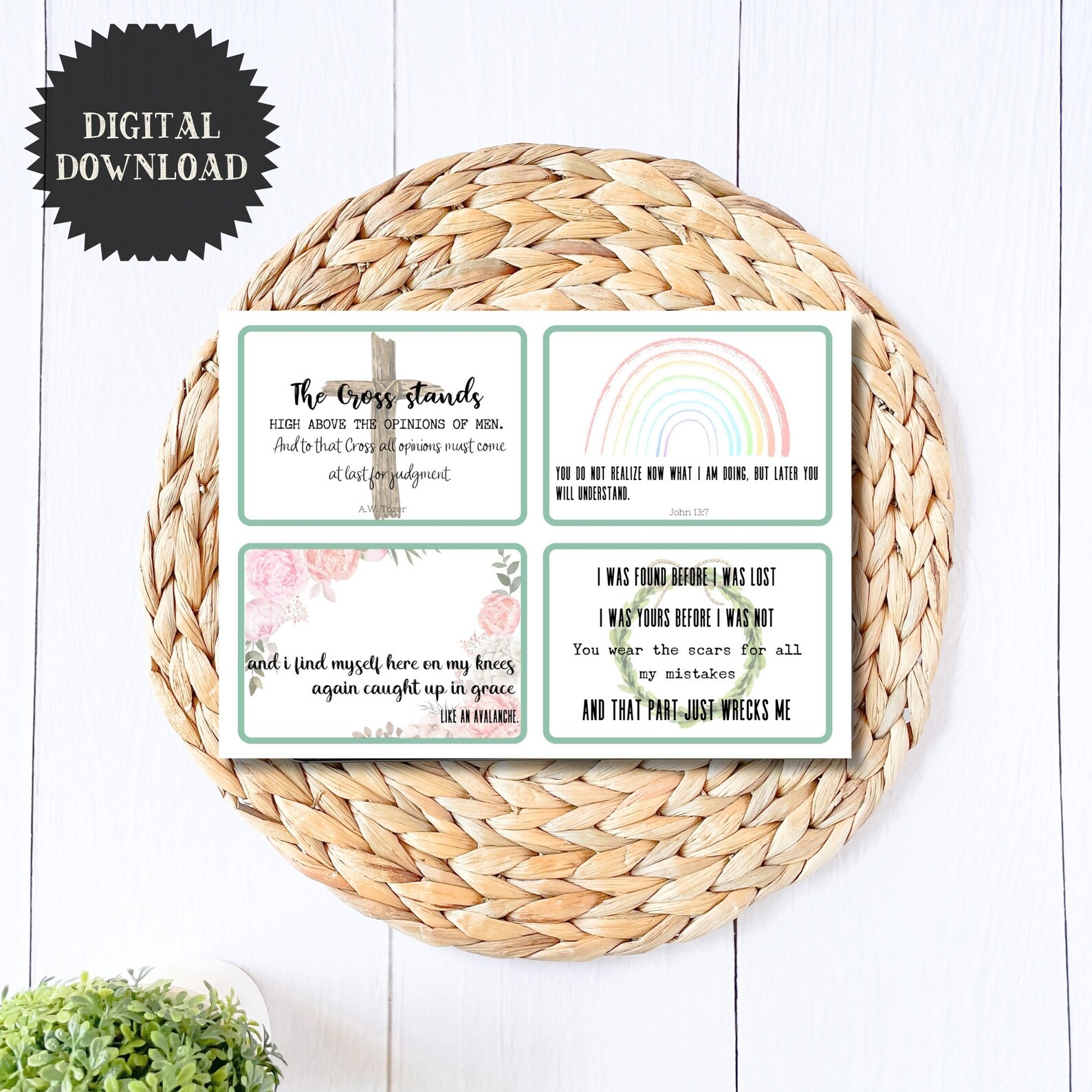 Scripture Cards, Bible Verse Cards, Christian Cards, Printable Cards ...