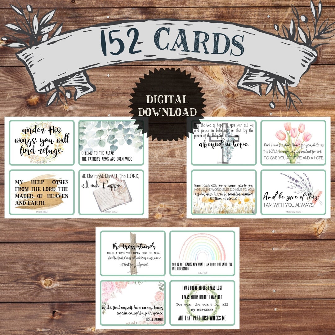 Scripture Cards, Bible Verse Cards, Christian Cards, Printable Cards ...