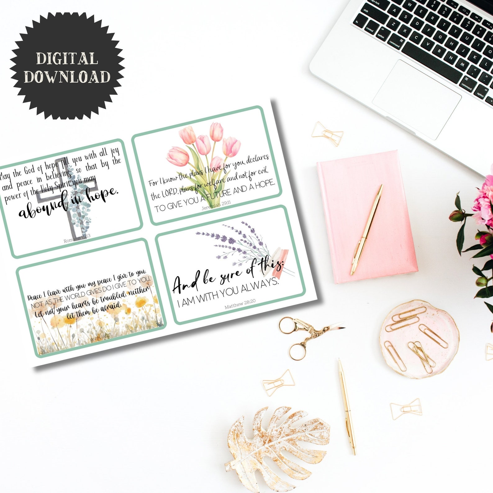 Scripture Cards, Bible Verse Cards, Christian Cards, Printable Cards ...