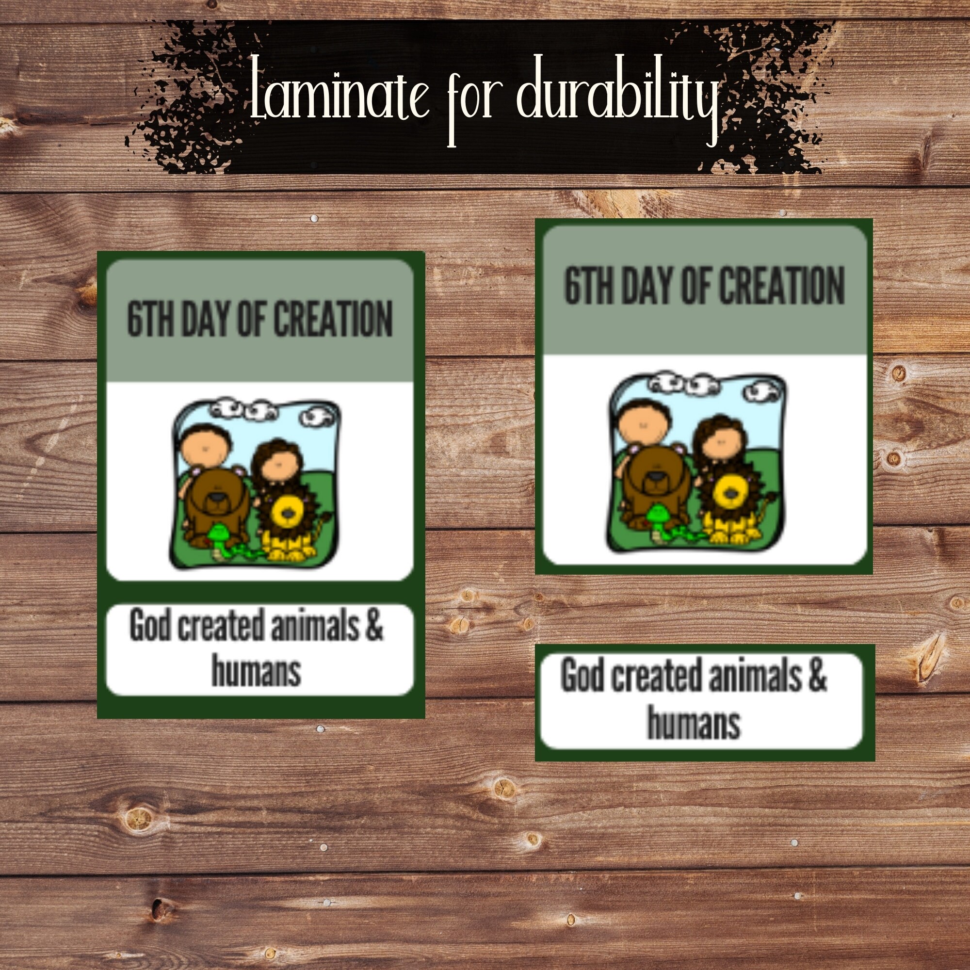 The 7 Days of Creation 3 Part Cards, Montessori 3 Part Cards, Bible ...