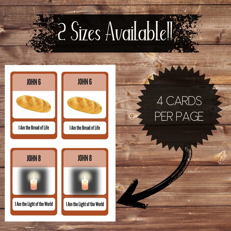 Jesus’ I Am Statements 3 Part Cards, Montessori 3 Part Cards, Bible ...