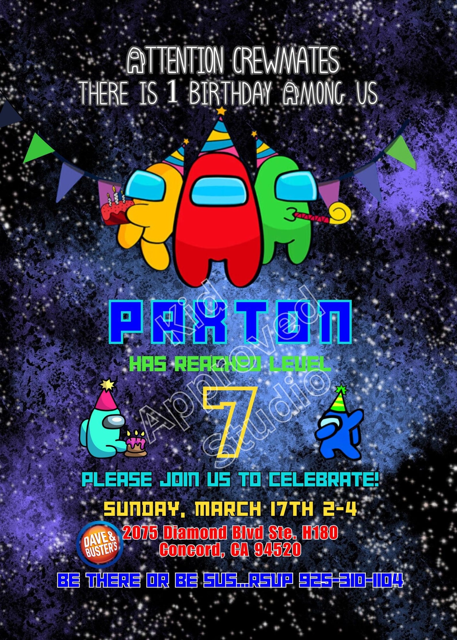 Customizable Among Us Birthday Invitation, Digital Download - Etsy