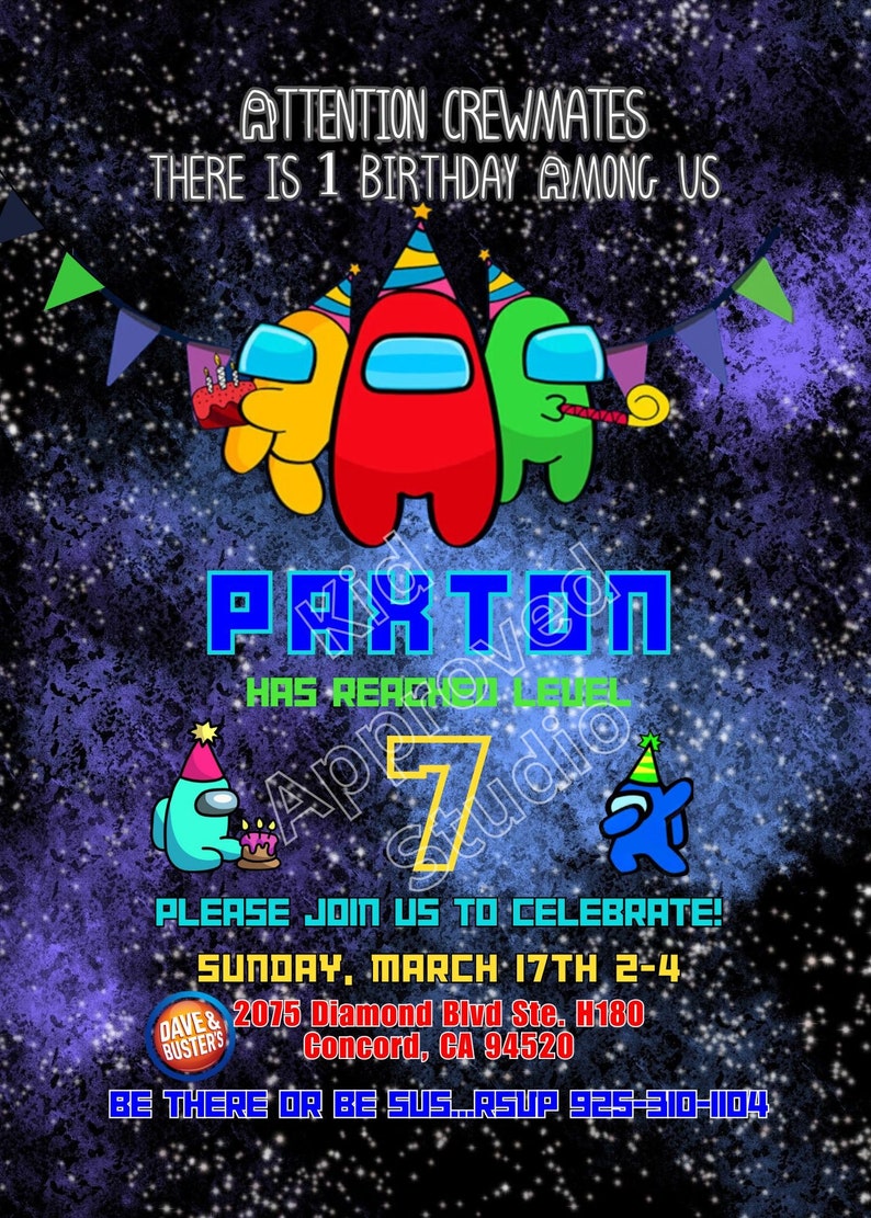 Customizable Among Us Birthday Invitation, Digital Download - Etsy