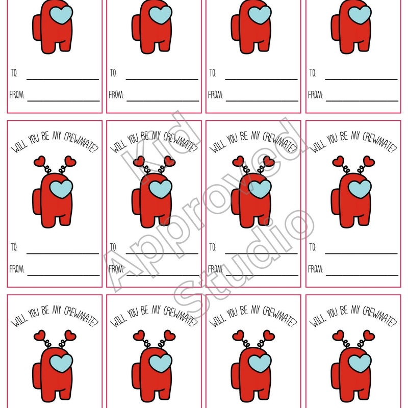 Among Us Valentine Card - Etsy