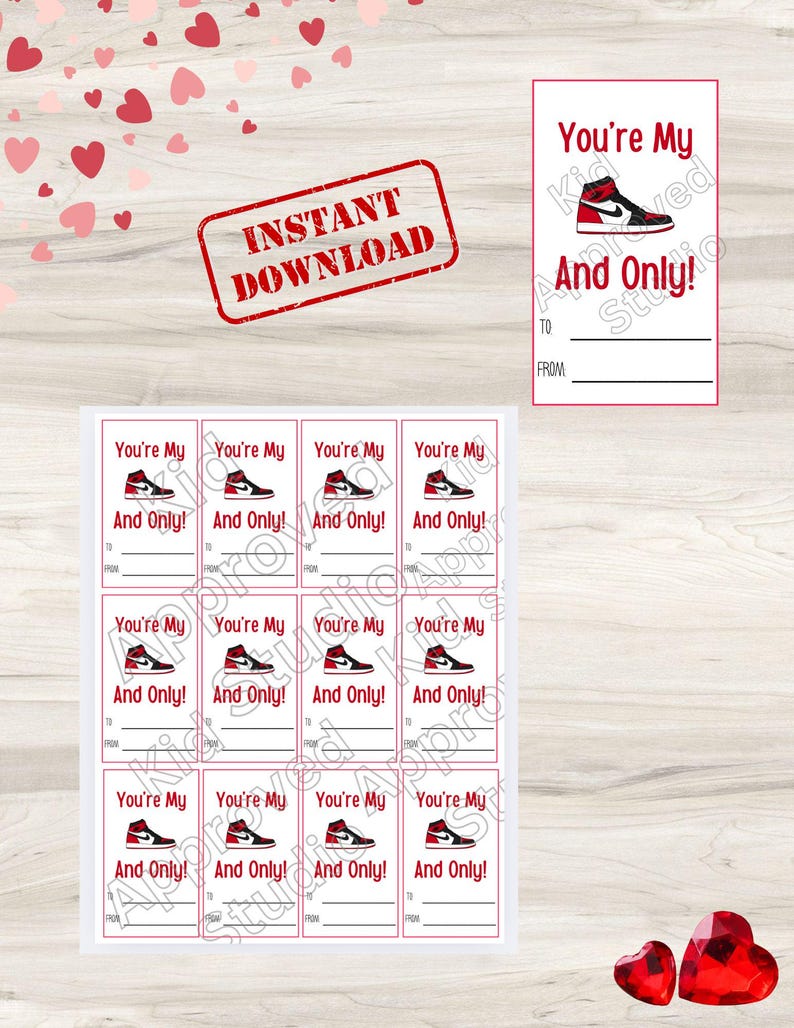 Air 1 Sneaker Valentine Cards, Digital Download - Etsy