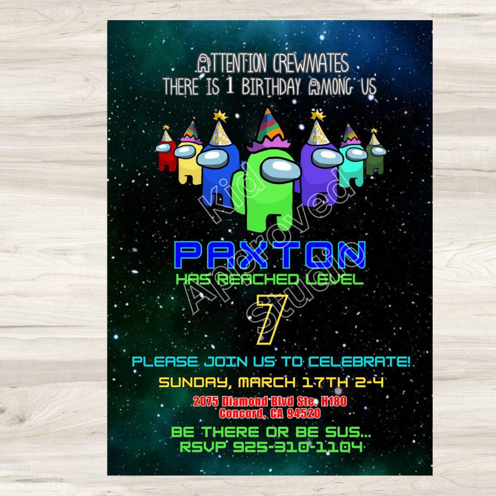 Customizable Among Us Birthday Invitation Version V, Digital Download ...