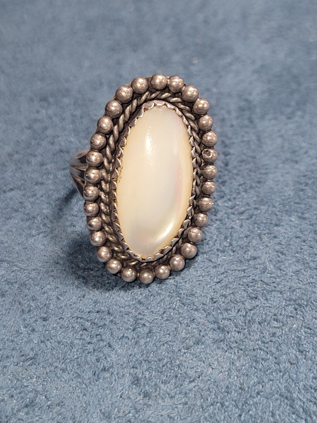 Sterling Silver Rope Border Rain Drop Ring - Etsy