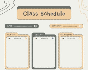 Editable School Schedule for Girls, School Supplies Theme, Printable ...