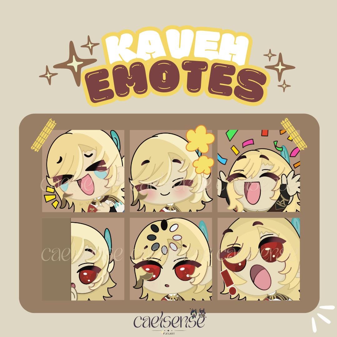 Kaveh Twitch Emotes || Genshin Emotes || Kaveh Reactions || Sumeru ...