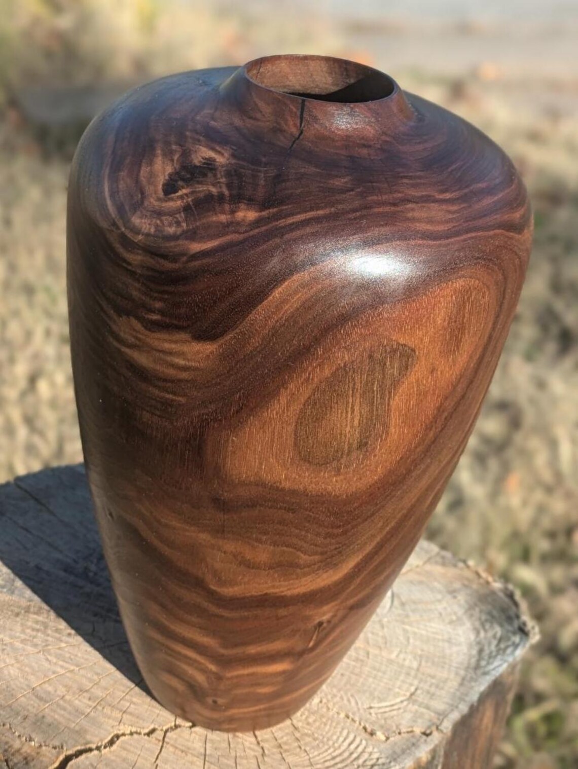 Large Dramatic Black Walnut Vase - 122410 - Etsy