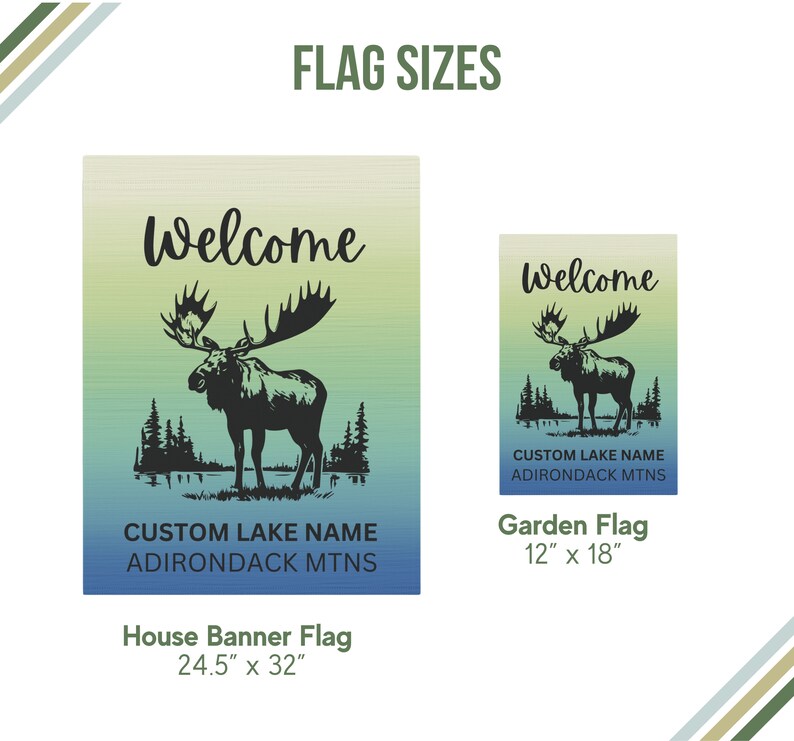 Moose Welcome Flag With Two Lines of Custom Text | Personalized Flag ...
