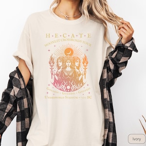 Hecate Triple Goddess Concert T-shirt | Greek Mythology Tee | Moonlit ...
