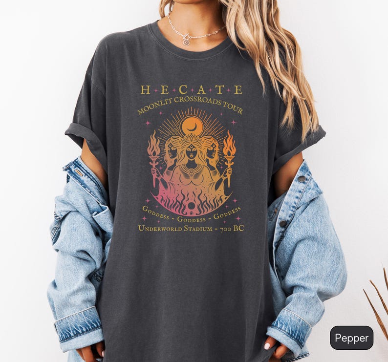 Hecate Triple Goddess Concert T-shirt | Greek Mythology Tee | Moonlit ...