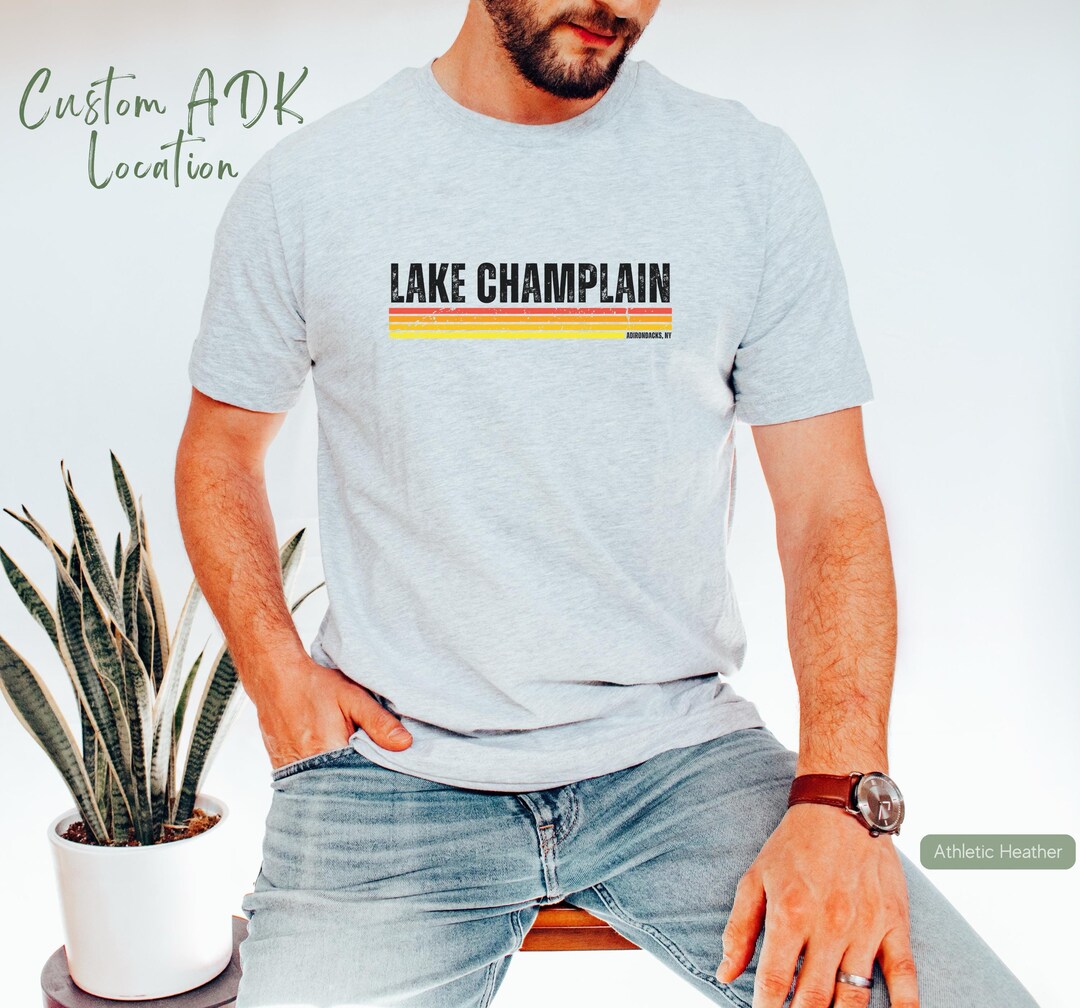 Adirondack Shirt With Distressed Text Custom Lake or Town Name ...