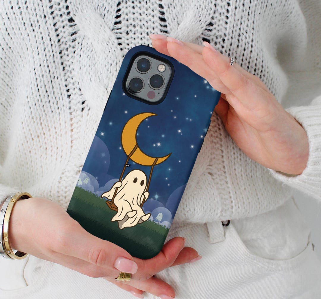 Ghost Phone Case: Crescent Moon Starry Sky - Compatible With Iphone ...