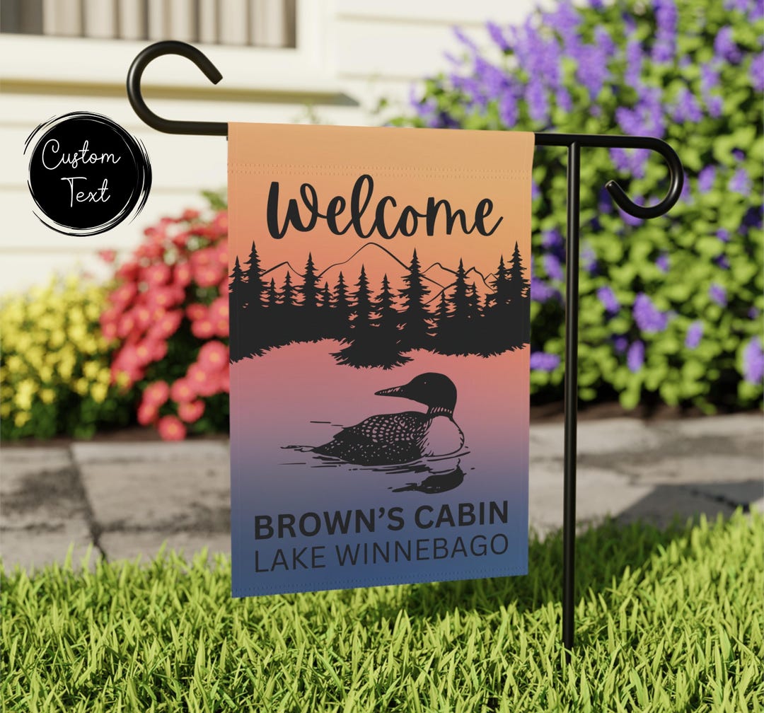 Custom Loon Welcome Flag - Personalized Outdoor Sign for Cabin, Lake ...