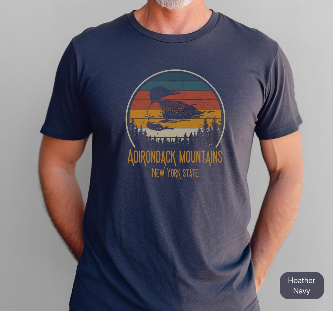 Adirondack Loon Shirt: Retro Stripes, Camping & Hiking Tee - Etsy