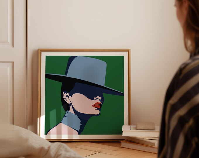 Funny Fashion Art Print, Fish Lady, Fashion Drawing, Vintage Fashion ...