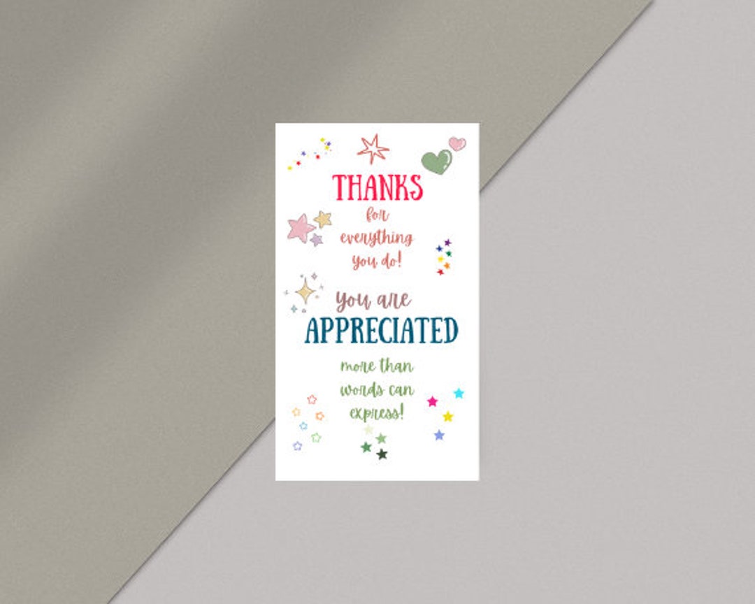 Editable Teacher Appreciation Card, Thank You for All You Do, Printable ...