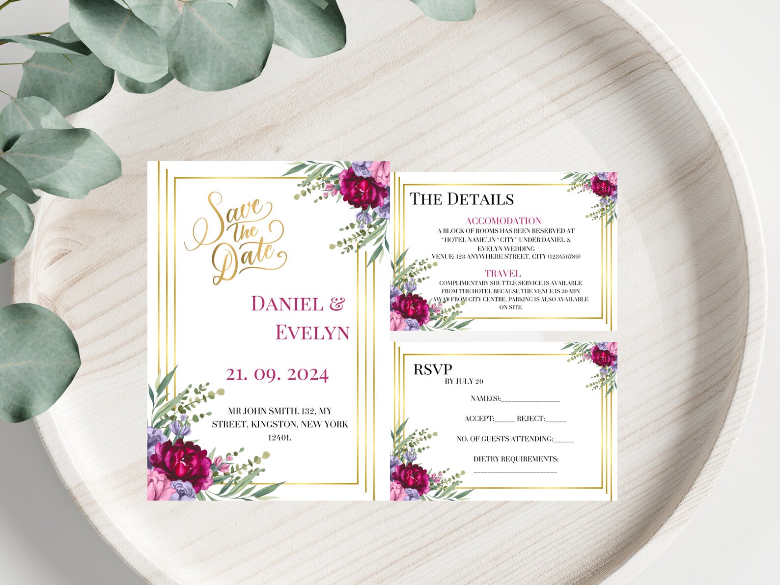 Editable Wedding Invitation Card Templates, Customizable Invitations ...