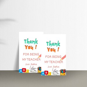 Editable Teacher Appreciation Gift Tag, Customized Thank You Card for ...